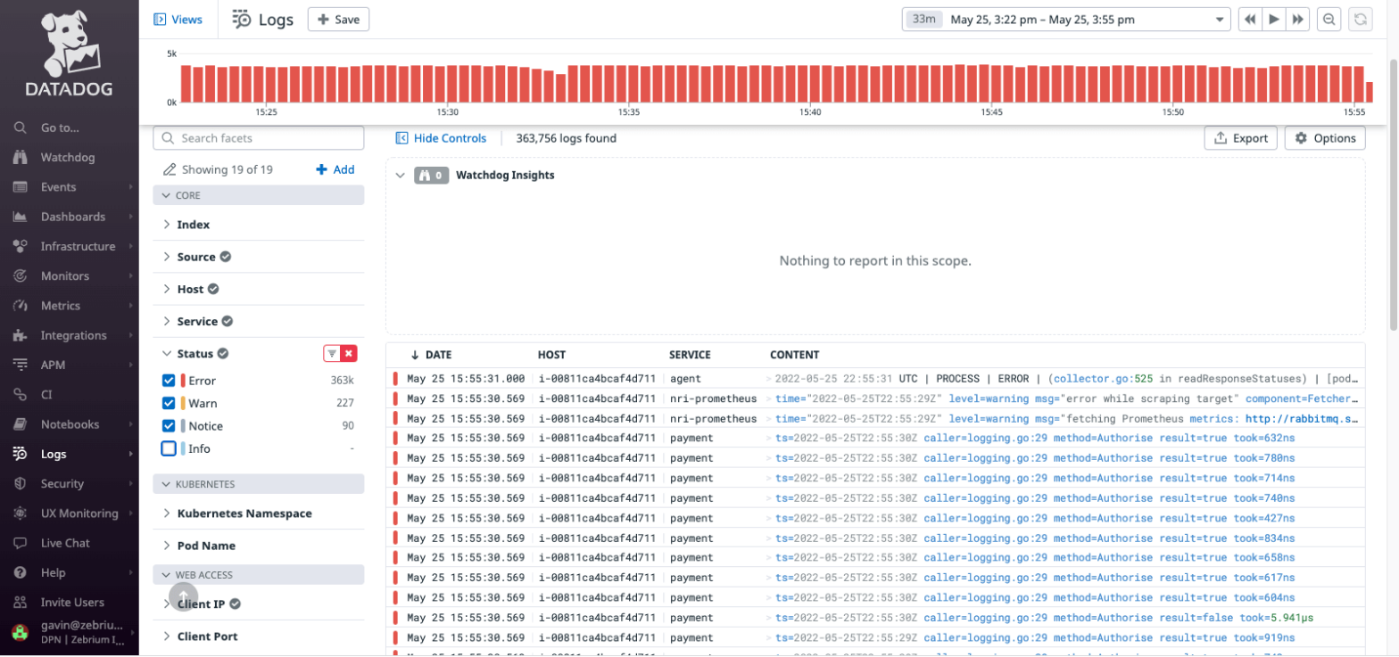 Zebrium RCaaS: A Natural Evolution From Datadog Watchdog Insights Log ...